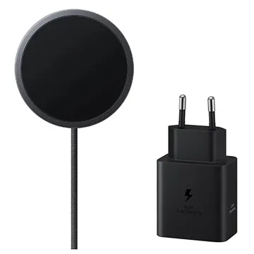 SAMSUNG MAGNET WIRELESS CHARGER AND 45W USB-C POWER ADAPTER EP-P2900TBEGWW - DARK GREY