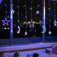 LED Zavesa Mesec i Zvezde – Vodopad Svetlosti za Praznike i Venčanja