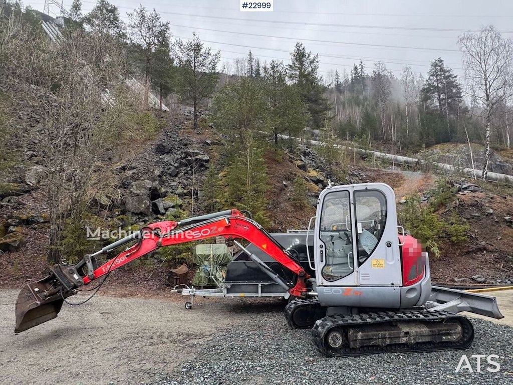 Wacker Neuson 50Z3 RD Gravemaskin m/ graveskuffe og tiltbar pusseskuffe mini bager
