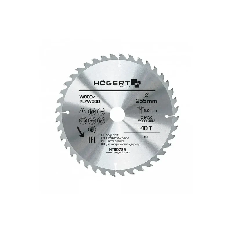 HÖGERT List za cirkular 250 mm — 40 zuba