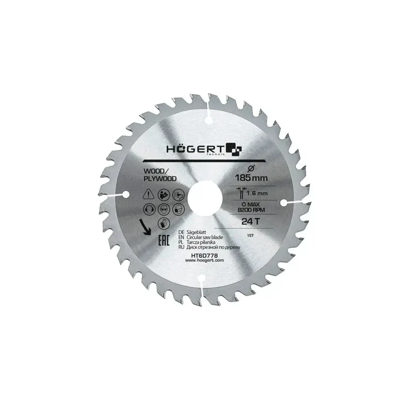 HÖGERT List za cirkular 185 mm — 24 zuba