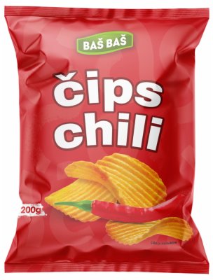 ČIPS REBRASTI CLASSIC ČILI BAŠ BAŠ 200G