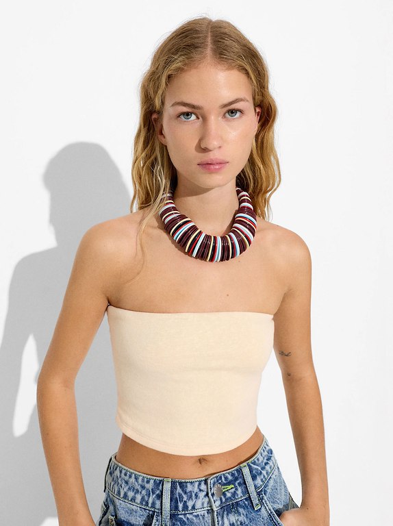 SHORT MULTICOLOR DISC NECKLACE