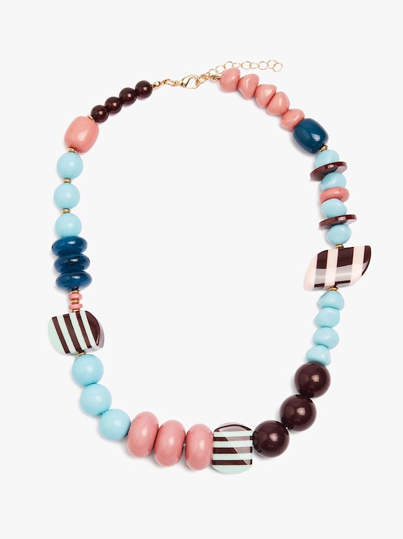 SHORT MULTICOLOR BEAD NECKLACE