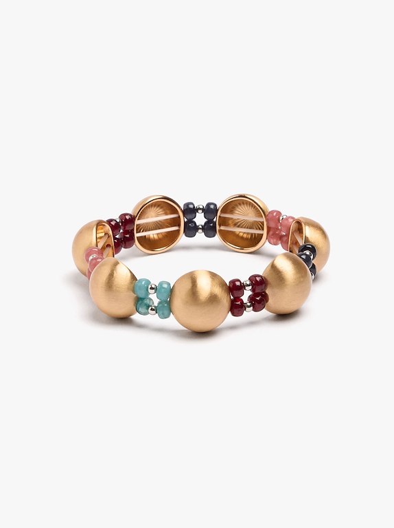 ELASTICATED BRACELET WITH RESIN BEADS