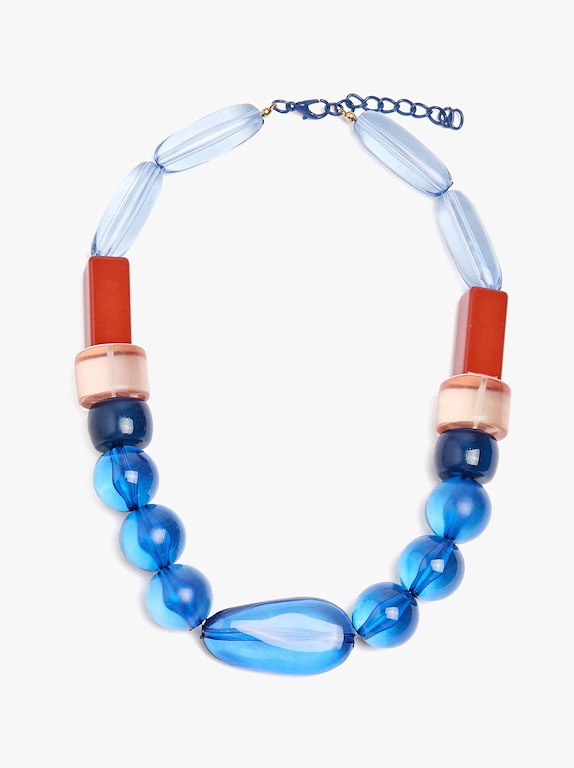 NECKLACE WITH TRANSPARENT RESIN BEADS