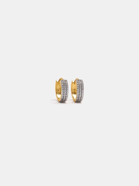 HOOP EARRINGS WITH ZIRCONIA - 925 STERLING SILVER