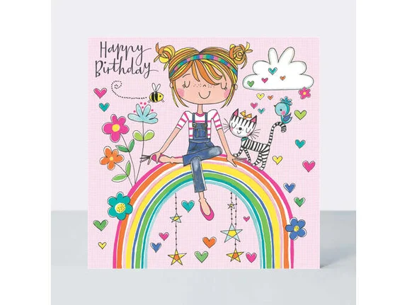Rachel Ellen Čestitka puzzla Girl on Rainbow