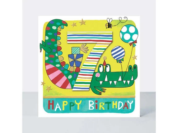 Rachel Ellen Čestitka Age 7 Boy/Crocodile birthday