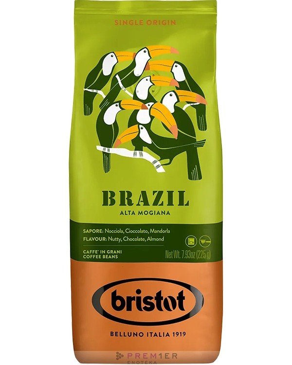 Bristot Coffee Single Origin Brazil Alta Mogiana Zrno 225g