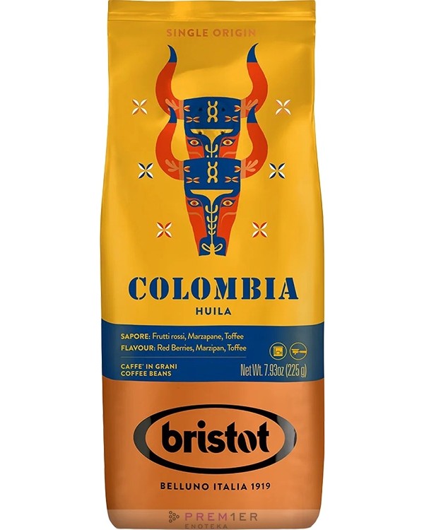 Bristot Coffee Single Origin Colombia Huila Zrno 225g
