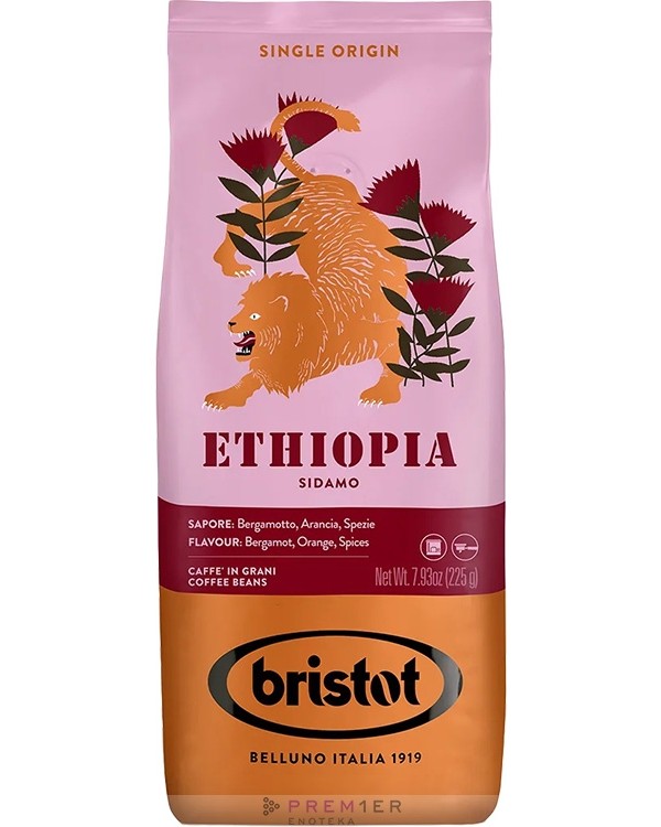 Bristot Coffee Single Origin Ethiopia Sidamo Zrno 225g
