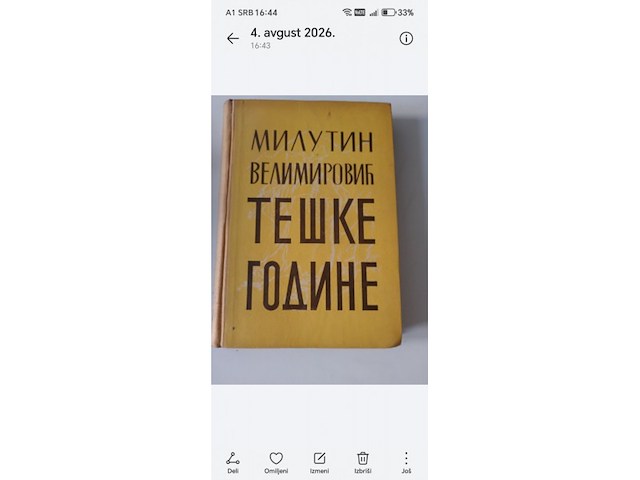 Teške godine, Milutin Velimirović