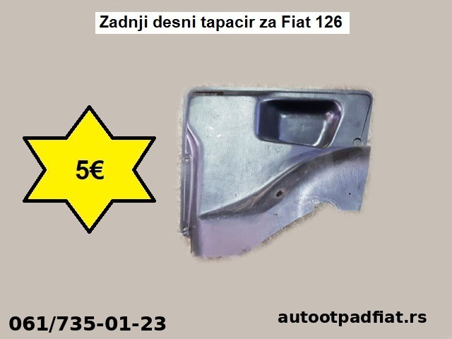 ZADNJI DESNI TAPACIR ZA FIAT 126