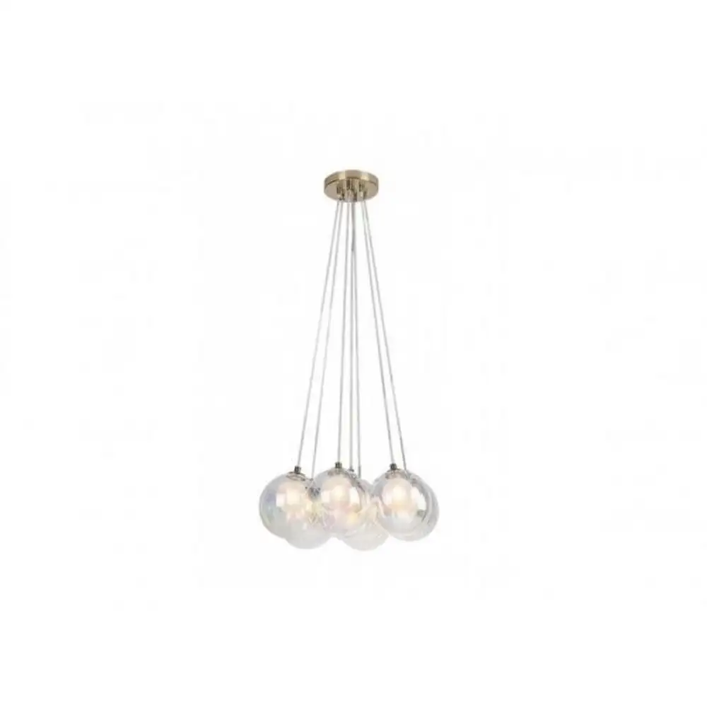 RABALUX Rosehip, luster champagne metal/multikolor staklo, 7xG9