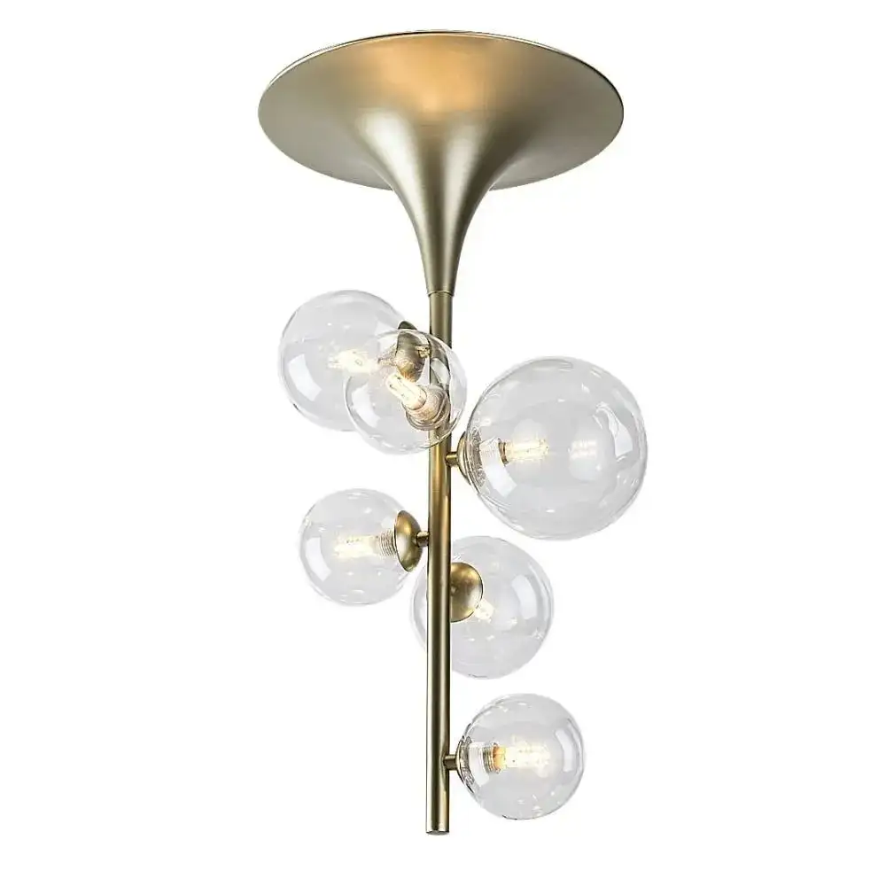 RABALUX Aslov, plafonska zlatna sa staklenim kuglama, 6xG9, visina 62cm