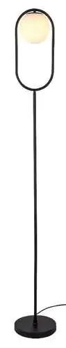 RABALUX Ghita, podna lampa 1xE27, metal crna/belo staklo, visina 170cm