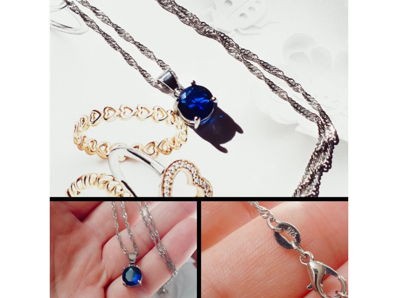 925 ogrlica INDIGO + ukrasna kesica 0720182208