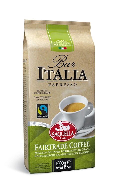 Saquella Bar Italia Fairtrade kafa u zrnu 1 kg
