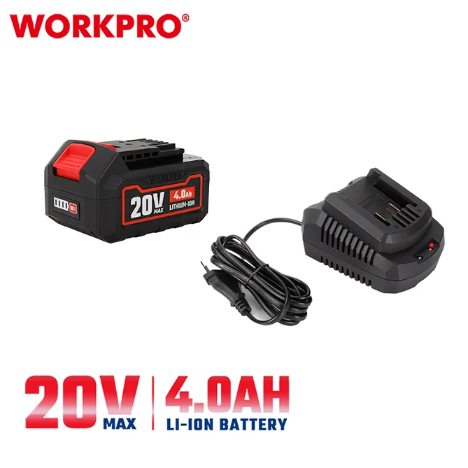 Set – punjač baterije (2,4A) i baterija 20V (4.0Ah) – WORKPRO WP398006