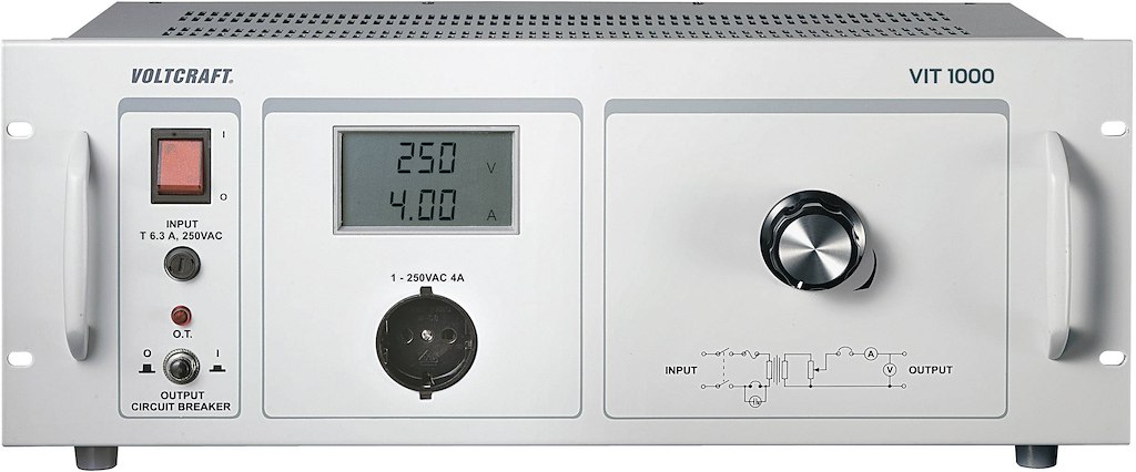 VOLTCRAFT VIT 1000 laboratorijski razdvojni transformator sa podesivim naponom 230 V/AC → 250 V/AC 2 A (512767)