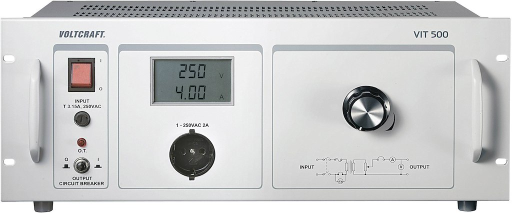 VOLTCRAFT VIT 500 laboratorijski razdvojni transformator sa podesivim naponom 230 V/AC → 250 V/AC 2 A (512766)
