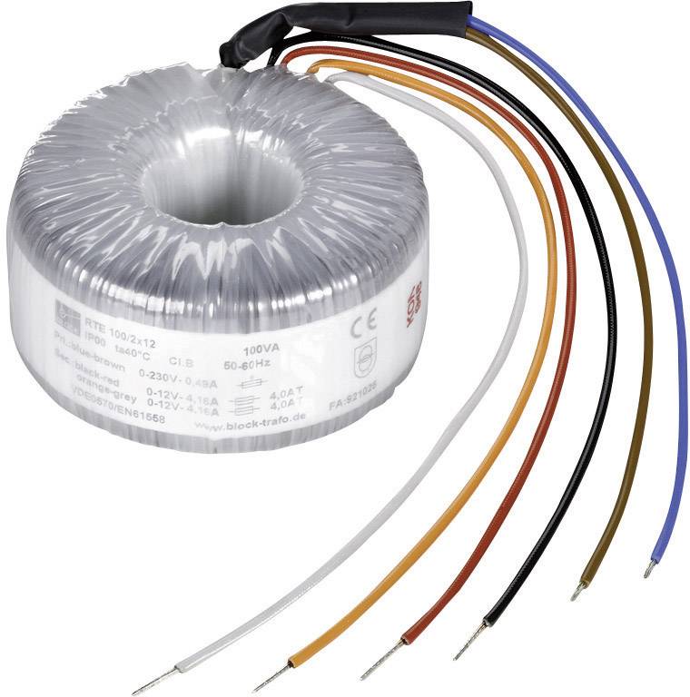 Block RTE 100/2×12 toroidni transformator 230 V → 12 V/AC