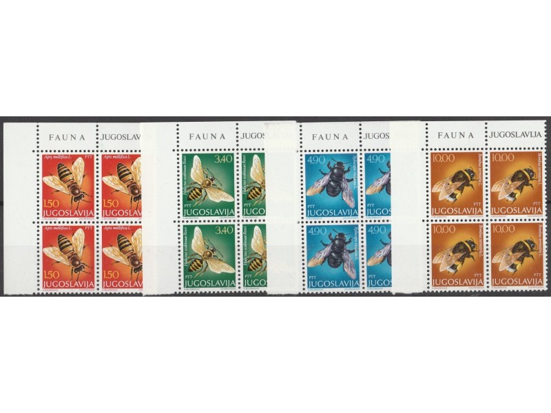 Jugoslavija - fauna pcele - cetverci 1978