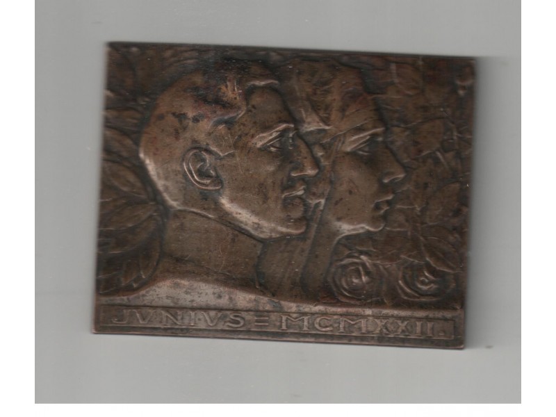 PLAKETA KRALJ ALEKSANDAR I KRALJICA MARIJA