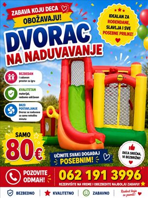 Dvorac-Dvorci na naduvavanje-tobogani-iznajmljiva