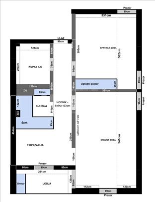 2 sobe 50m2 + parking, Jovanke Radaković Mirjevo 1