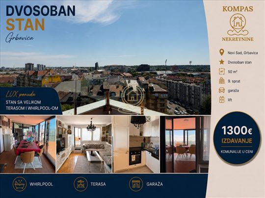 Lux dvosoban stan 50 m², Grbavica, Novi Sad, 9. sp