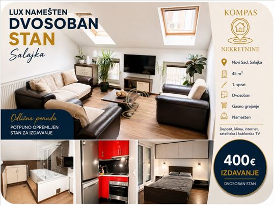 Luksuzni dvosoban stan za izdavanje u Novom Sadu –
