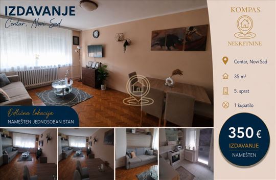Jednosoban stan 35 m², Centar, Novi Sad, 5. sprat