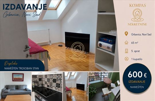 Trosoban stan 65 m², Grbavica, Novi Sad, 5. sprat