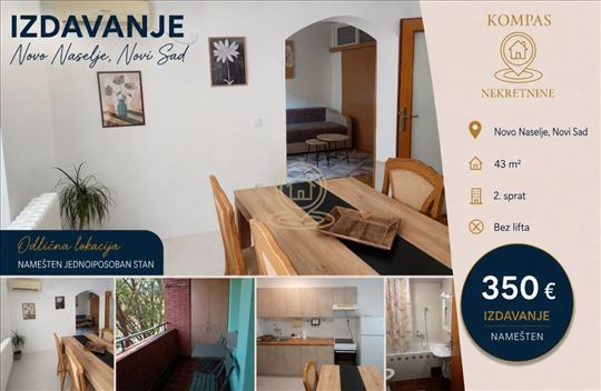 Jednoiposoban stan 43 m², Novo Naselje, Novi Sad