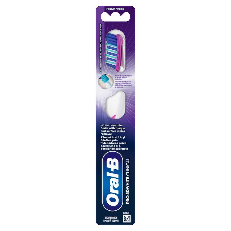 Oral B četkica za zube pro3dw whitening charcoal purple 1/1 oral b