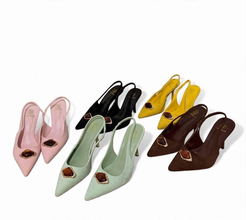 Elegantne ženske slingback salonke sa špicastim vrhom i ukrasnom
