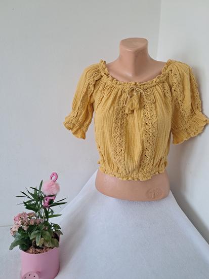 American Eagle romanticna senf zuta bluza vel S
