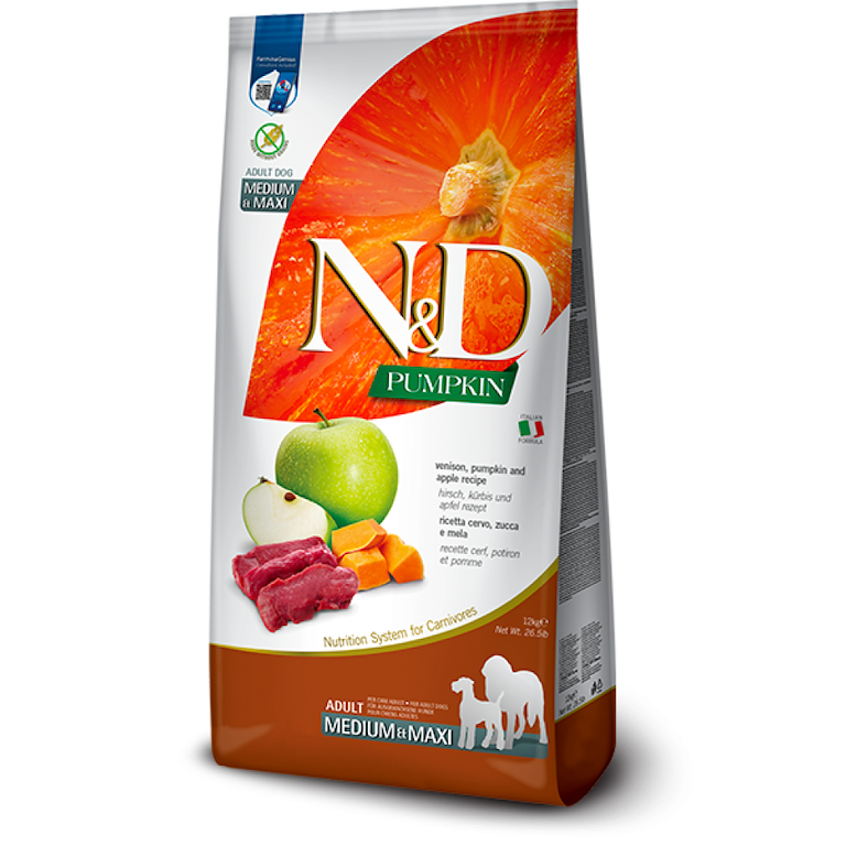 N&D Pumpkin hrana za pse Adult Medium&Maxi - Srneće meso i jabuka 12kg