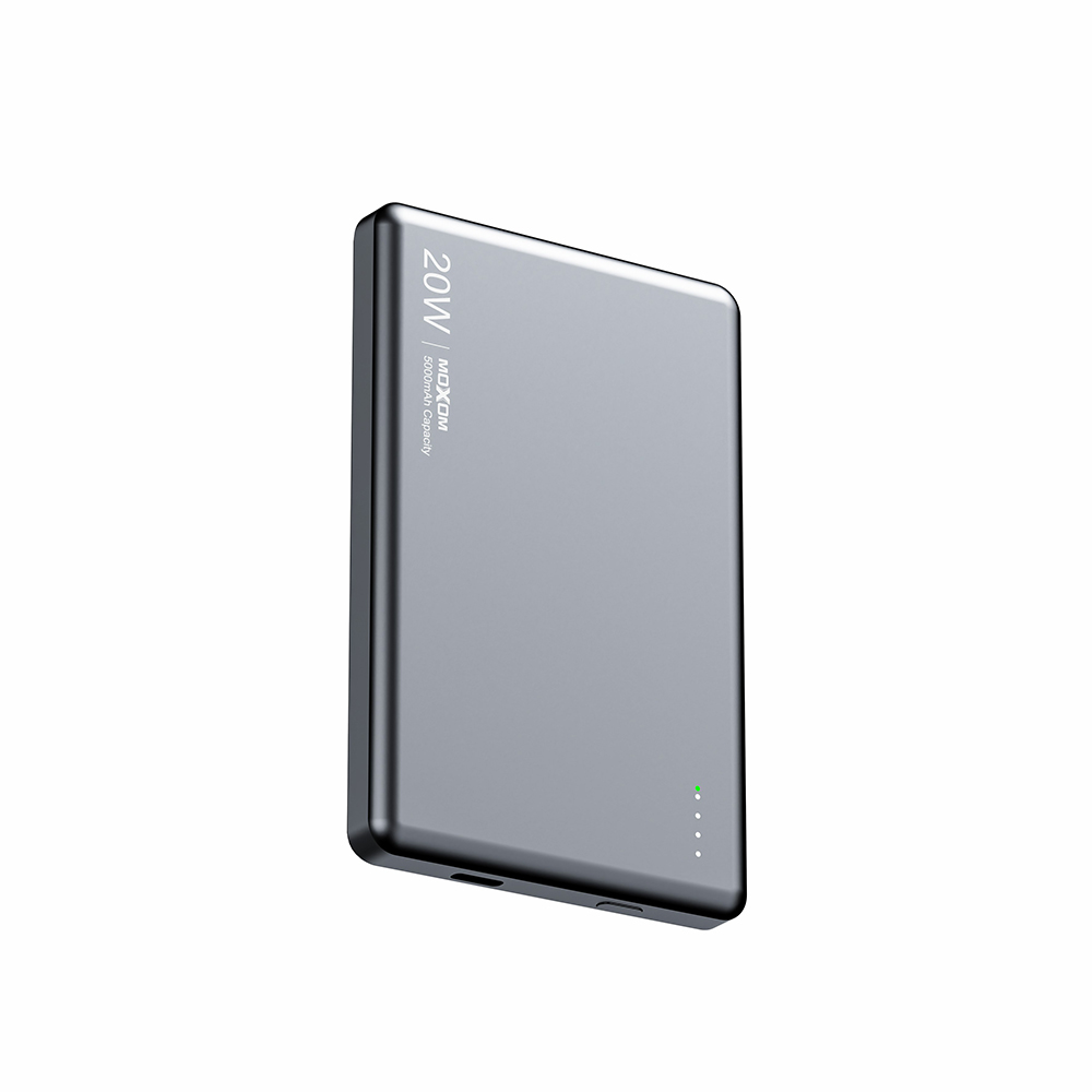 Back Up baterija (univerzalna) MagSafe Moxom MX-PB212 Ultra Thin PD20W + wireless 15W 5000mAh sivi (MS)