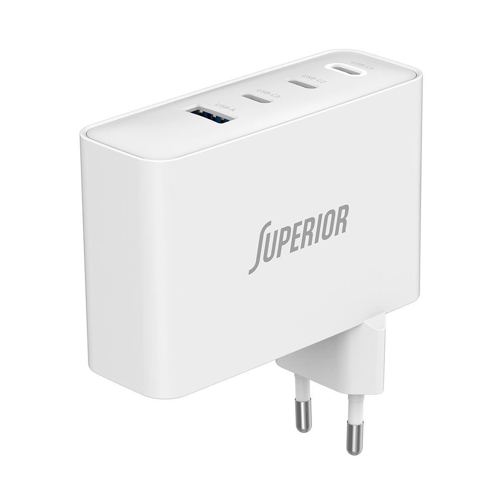 Kuciste punjaca Superior SU-10001ACCC 100W GaN Fast PD + USB belo (MS)