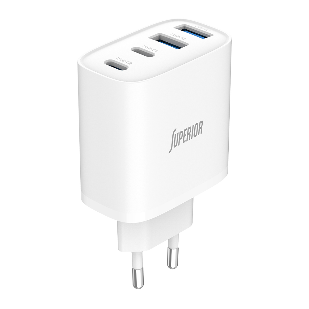 Kuciste punjaca Superior SU-4001AACC 40W GaN Fast PD + USB belo (MS)