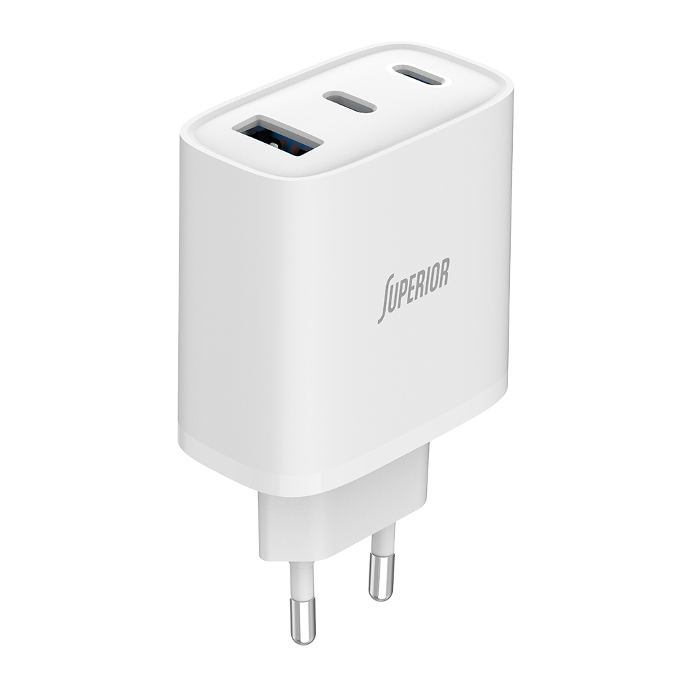 Kuciste punjaca Superior SU-6505ACCL 65W GaN Fast PD + USB belo (MS)
