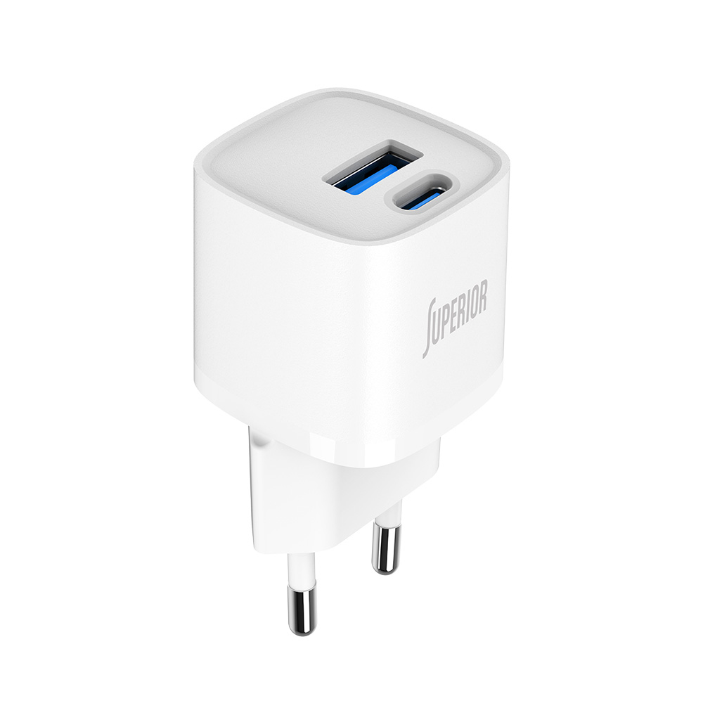 Kuciste punjaca Superior SU-P104 30W GaN USB A+Type C belo (MS)
