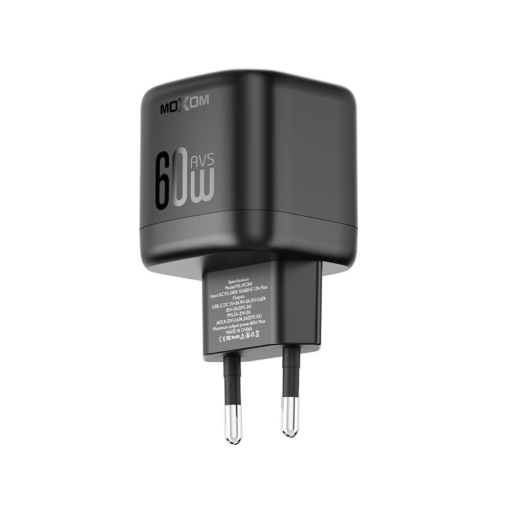 Kucni punjac Moxom MX-HC314 40W PD 60W AVS Type-C na Type-C crni (MS)