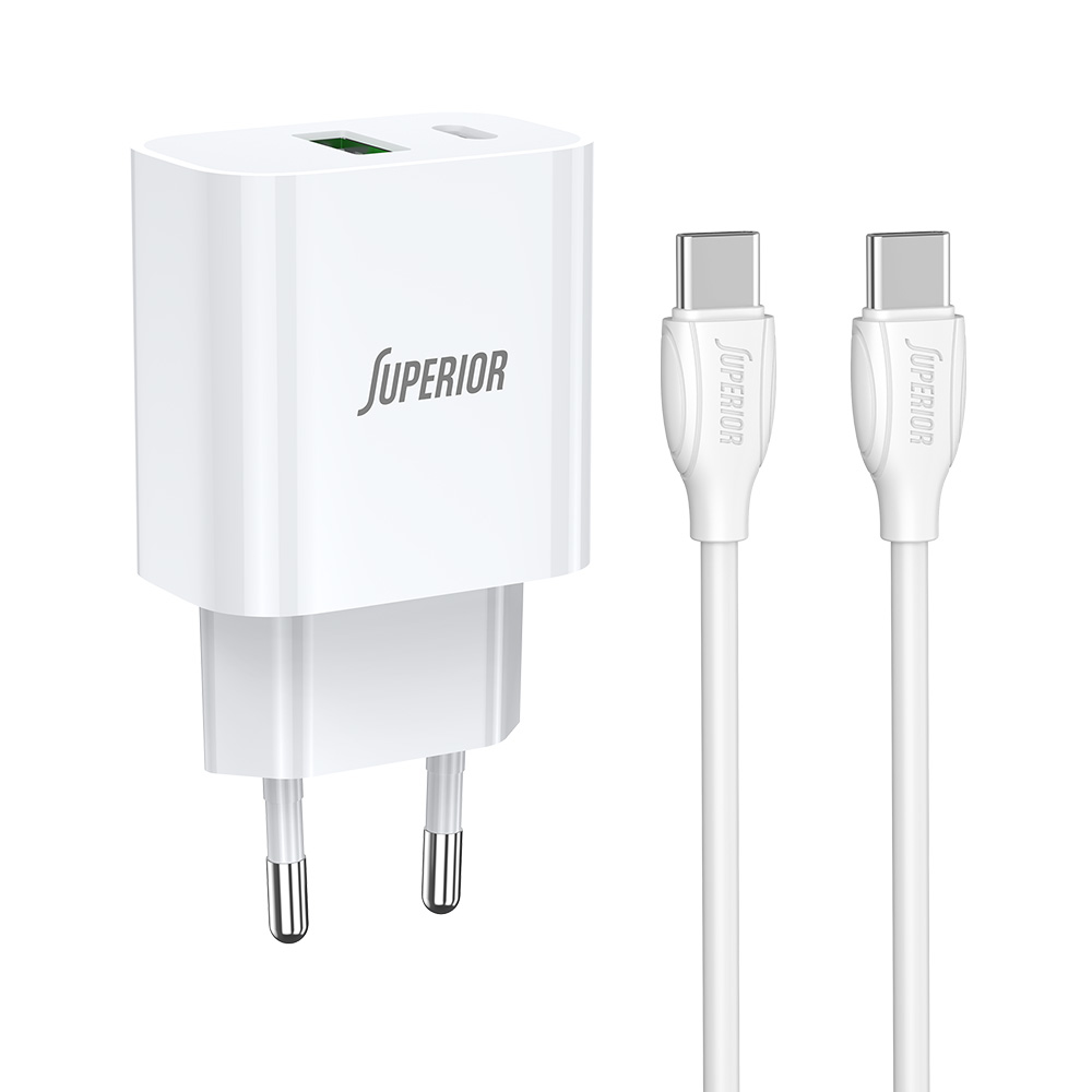 Kucni punjac Superior SU-P102 20W Type C na Type C beli (CERT) (MS)