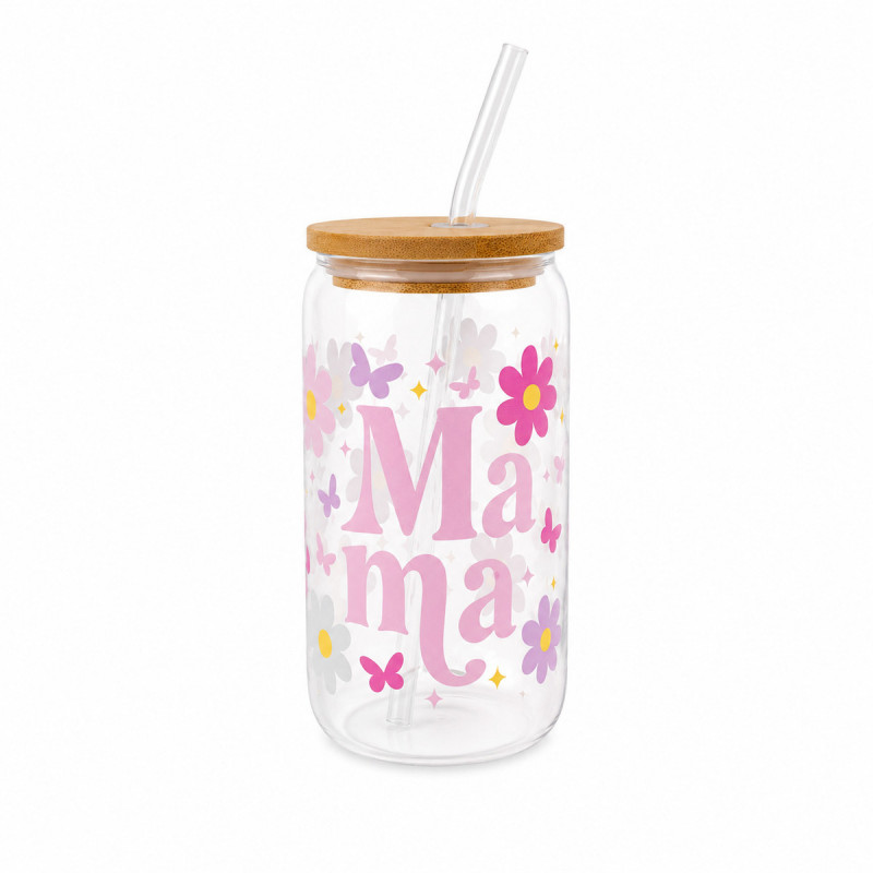 Be cute staklena čaša ,,Mama" 500ml