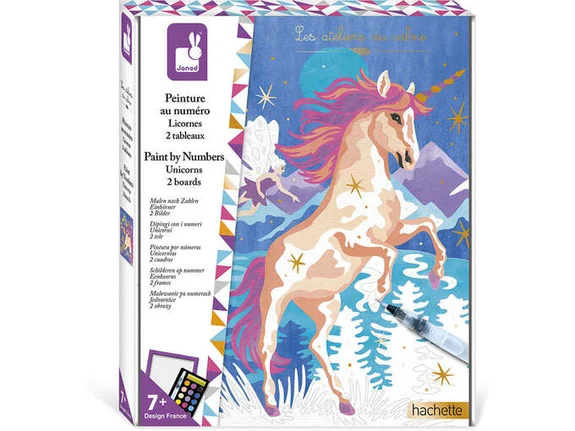 Janod Bojanka unicorns po brojevima sa vodenim bojama