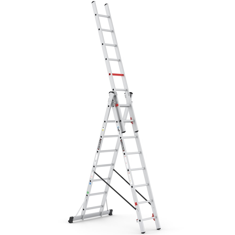 Cagsan TS175 – TRIOCOMBI 3x8 Aluminijumska trodelna kombinovana merdevina